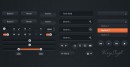 Dark/orange UI kit free PSD - Freebiesbug
