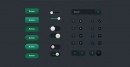 Dark/green UI kit free PSD - Freebiesbug