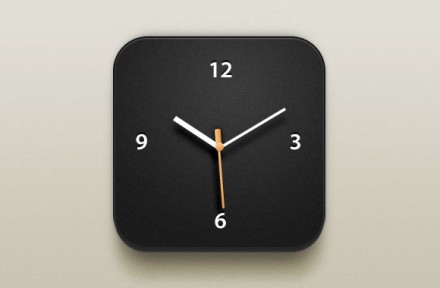 Beautiful clock iOS icon PSD - Freebiesbug