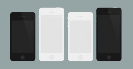 Flat iPhone 4/5 mockups PSD - Freebiesbug
