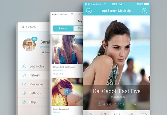 Screen PSD mockup for apps - Freebiesbug