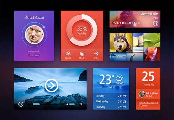 Modern UI kit PSD - Freebiesbug