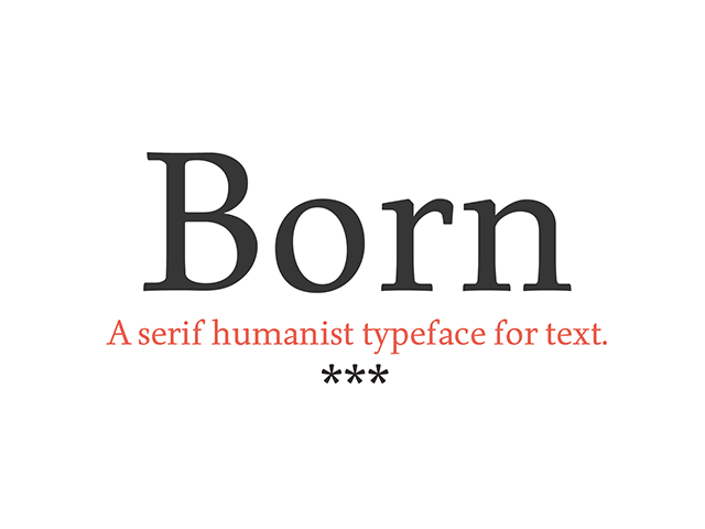 Born: A free serif humanist typeface - Freebiesbug