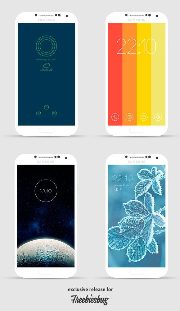10 Android PSD lockscreens - Freebiesbug