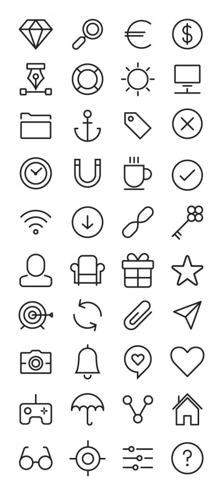 40 free stroke icons from Sympletts pack - Freebiesbug