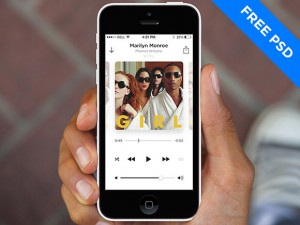 Minimal music player for iOS7 - Freebiesbug