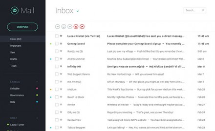 Responsive mail app UI - HTML - Freebiesbug