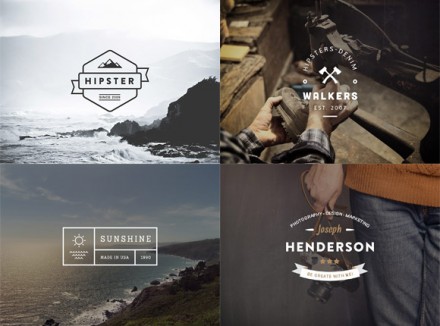 4 PSD vintage logos - Freebiesbug