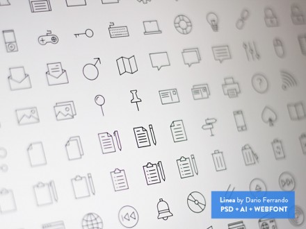 Linea - Line icon set (PSD + AI + Webfont) - Freebiesbug
