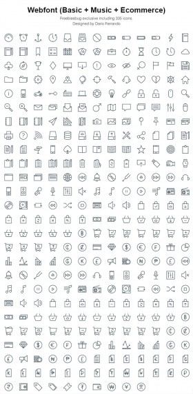 Linea - Line icon set (PSD + AI + Webfont) - Freebiesbug