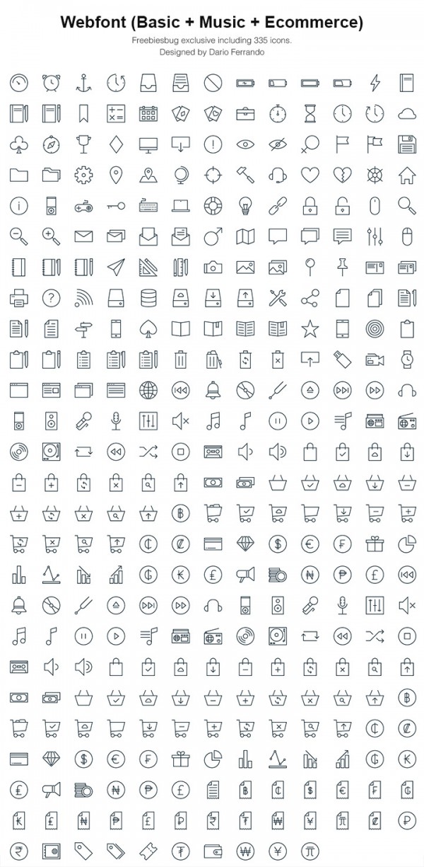 Linea - Line icon set (PSD + AI + Webfont) - Freebiesbug