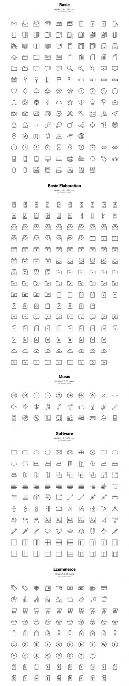 Linea - Full icon set (AI) - Freebiesbug