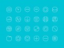 24 simple line icons - Freebiesbug