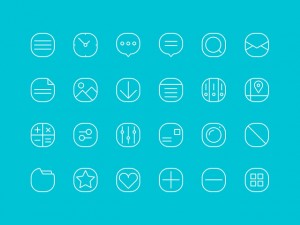 24 simple line icons - Freebiesbug