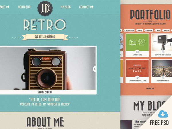New Retro Portfolio [v4] - Free PSD - Freebiesbug