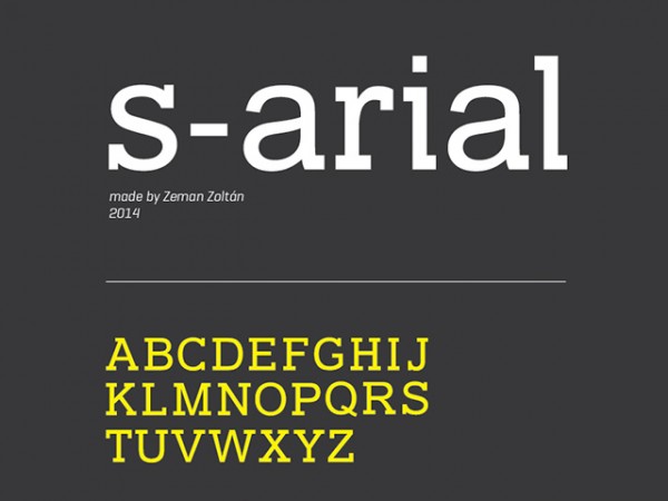 S-ARIAL free font - Freebiesbug