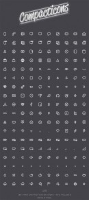 Compacticons - 180 PSD tiny icons - Freebiesbug