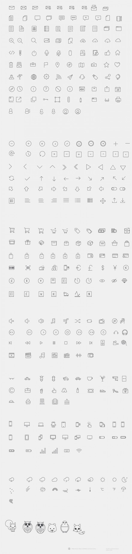300+ line icons - PSD, AI, EPS - Freebiesbug