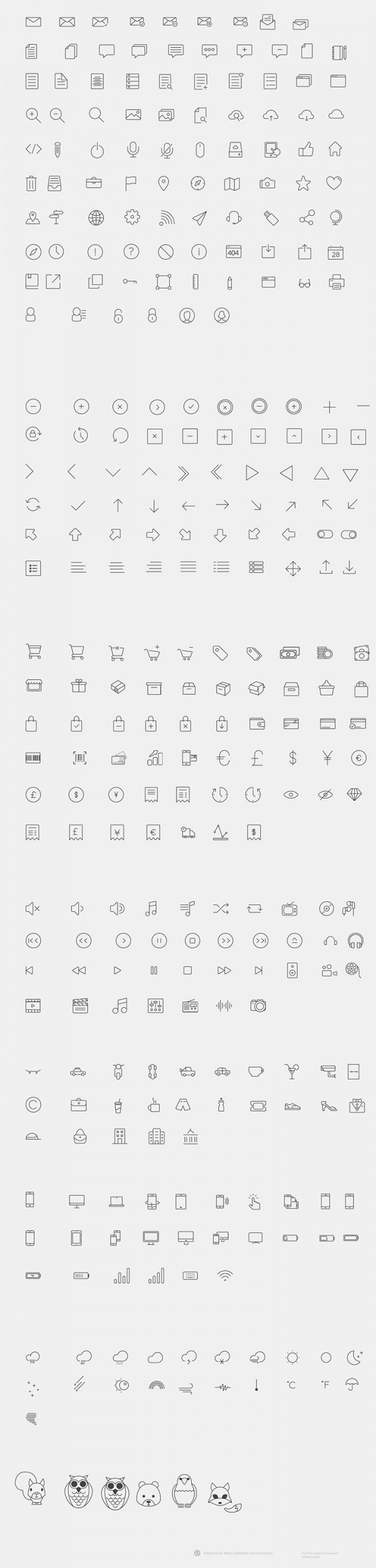 300+ line icons - PSD, AI, EPS - Freebiesbug