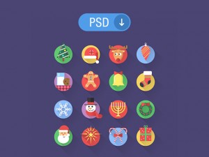16 PSD Christmas icons - Freebiesbug