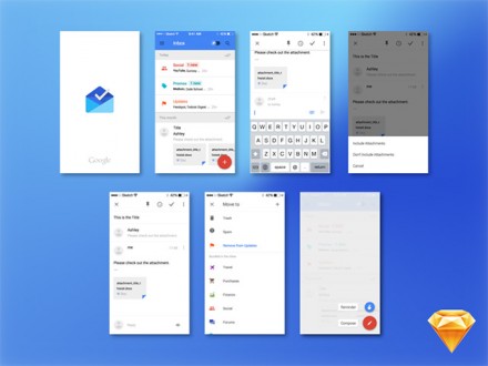 Google Inbox UI - Freebiesbug