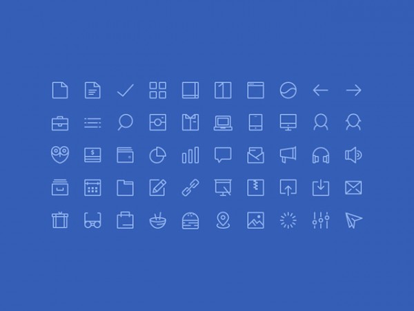 50 PSD line icons - Freebiesbug