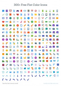 300+ flat color icons SVG - Freebiesbug