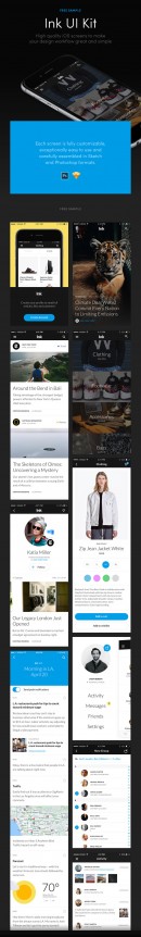 Ink UI kit - Sample pack - Freebiesbug
