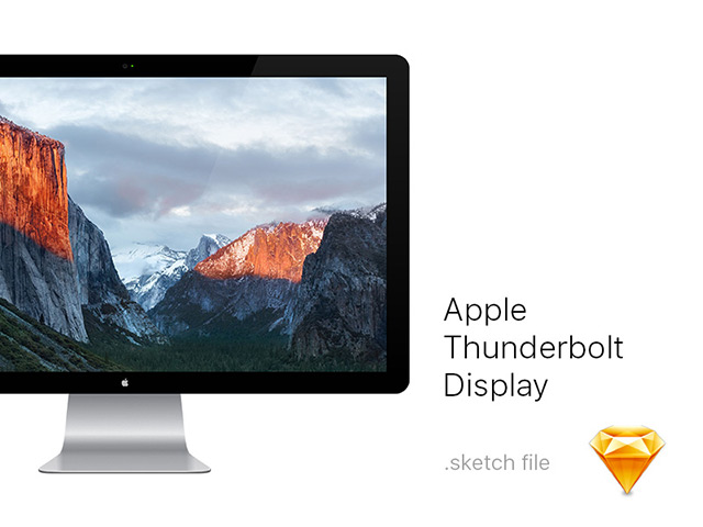 Thunderbolt display mockup - Freebiesbug