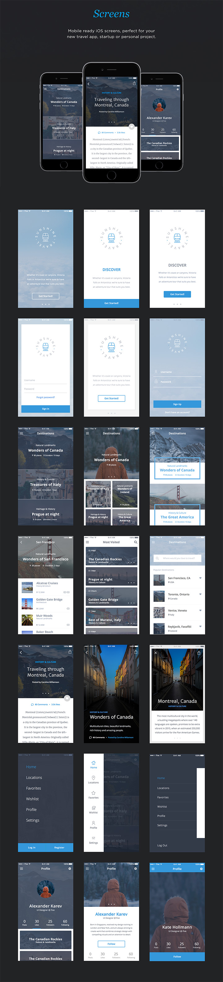 UI kit for travel apps - Freebiesbug
