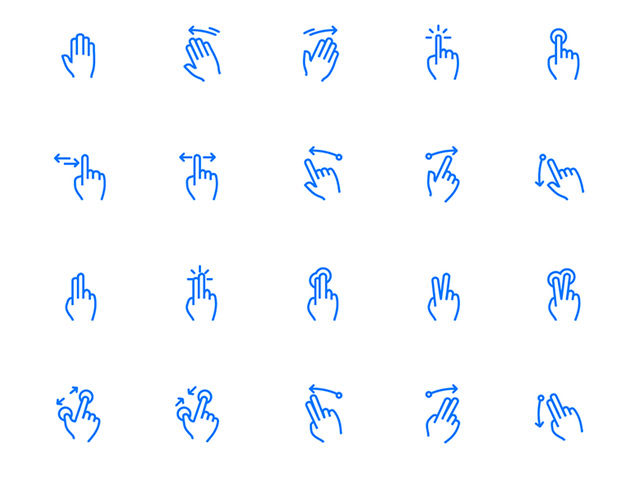 100 gesture and fingerprints icons - Freebiesbug