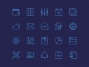 20 simple line icons - Freebiesbug