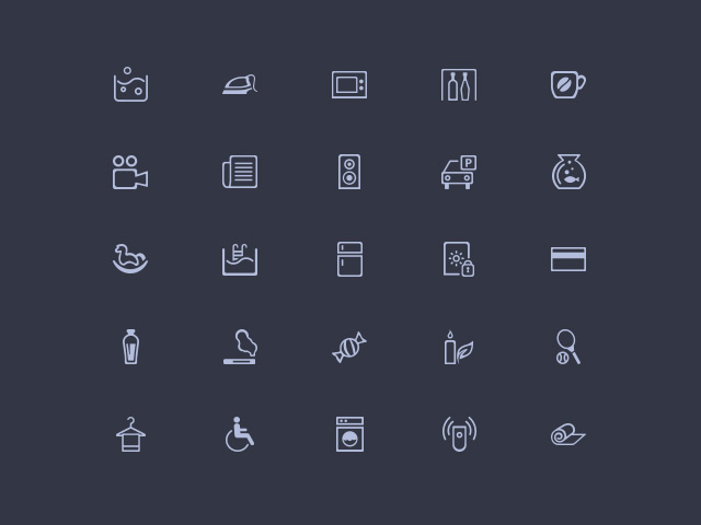 Amenities - 50 misc PSD icons - Freebiesbug