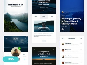 Ventas: Mobile UI kit for travel magazines - Freebiesbug