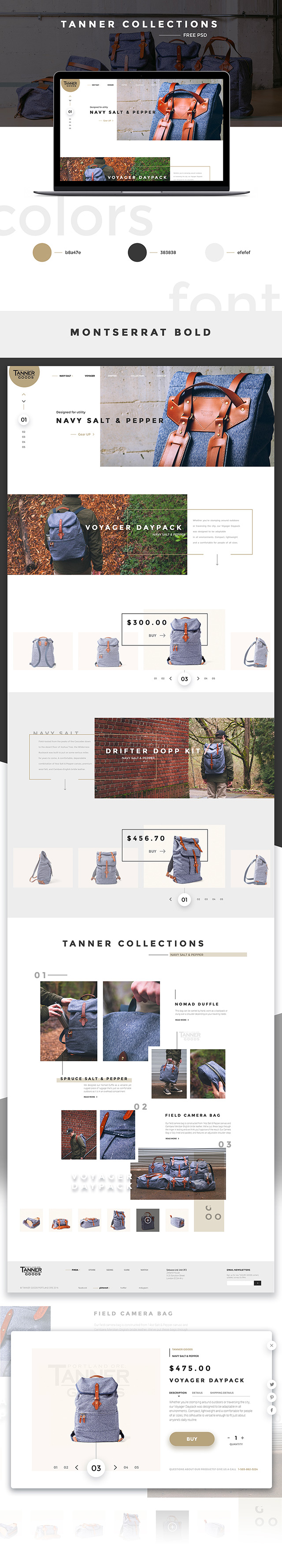 Tanner Collections: Free PSD ecommerce template - Freebiesbug