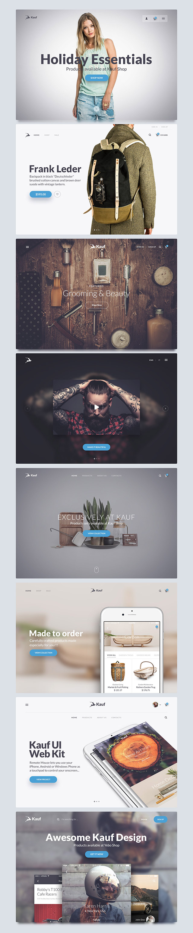 Kauf: Free web UI kit for Photoshop - Freebiesbug