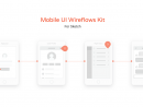 Mobile UI wireflow kit for Sketch - Freebiesbug