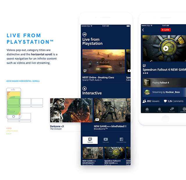 Playstation app redesign - Free Sketch UI kit - Freebiesbug