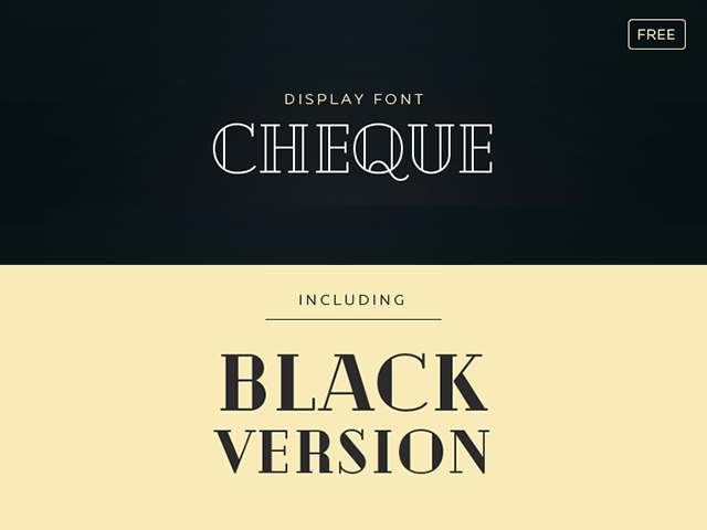 Cheque: A free font with vintage look - Freebiesbug