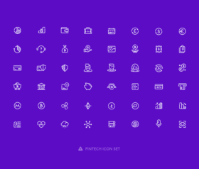 A free set of 48 free fintech vector icons - Freebiesbug