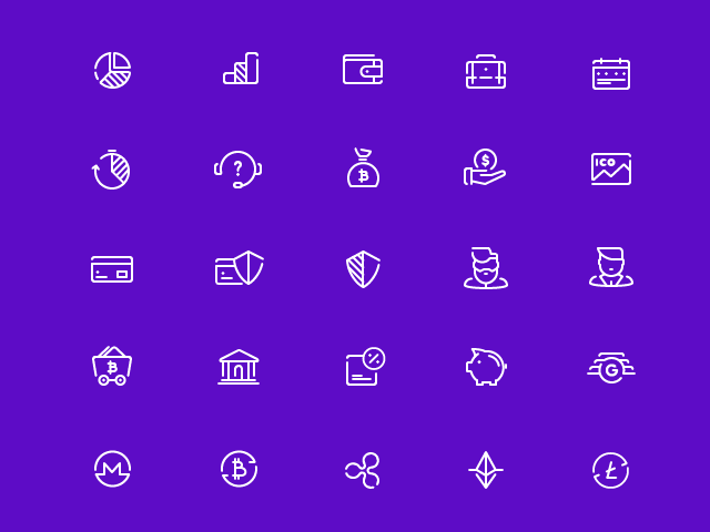 A free set of 48 free fintech vector icons - Freebiesbug