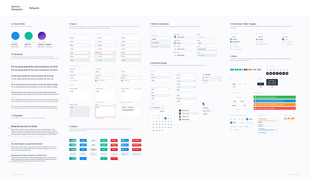 Symbols & Styleguides: A template for Sketch - Freebiesbug