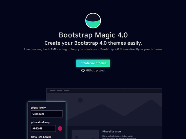 Bootstrap Magic A Tool For Creating Bootstrap Themes Freebiesbug