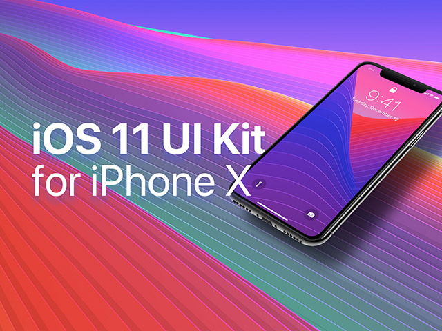 iOS 11 UI kit for iPhone X - Freebiesbug