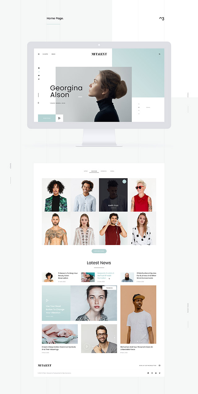 MI Talent: A website template for agencies - Freebiesbug
