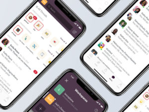 Slack iPhone UI redesign concept - Freebiesbug