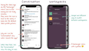 Slack iPhone UI redesign concept - Freebiesbug