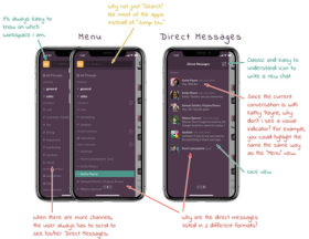 Slack iPhone UI redesign concept - Freebiesbug