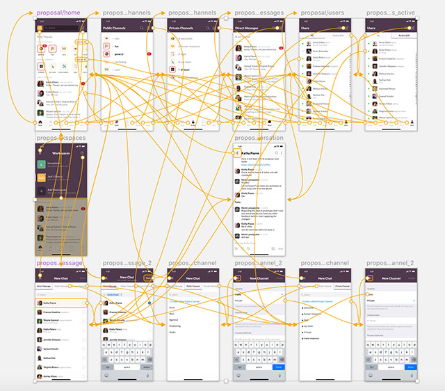 Slack iPhone UI redesign concept - Freebiesbug