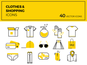 40 Cloths & shopping vector icons - Freebiesbug